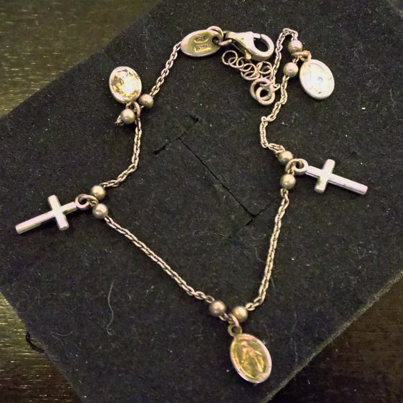 ITALY 925 | Jewelry | Italian Sterling Gold Overlay Rosary Bracelet 75 ...